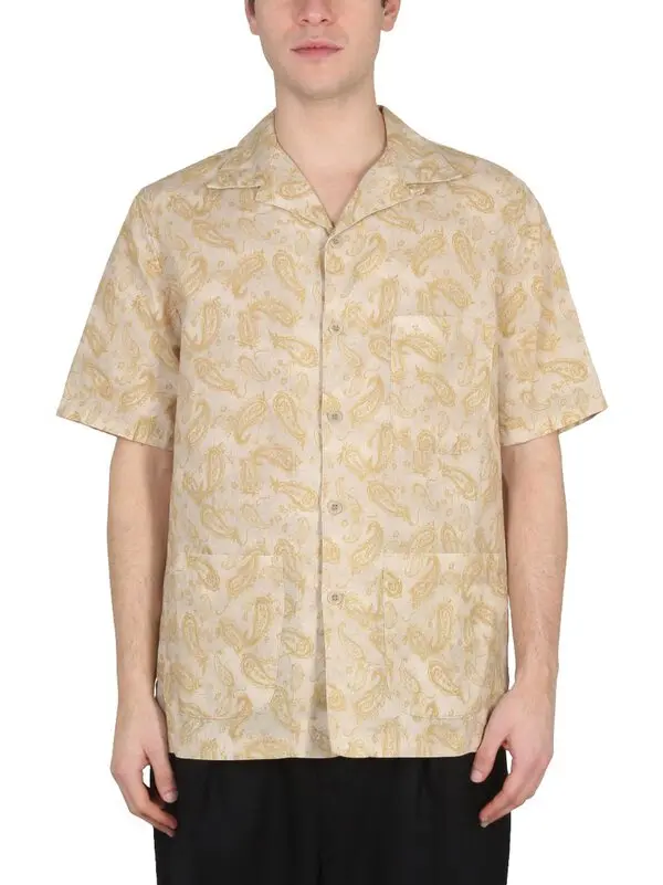 EAST HARBOUR SURPLUS Paisley Print Classic Collar Shirt - Beige