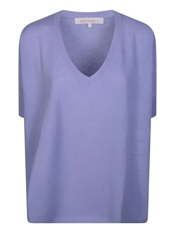 ABSOLUT CASHMERE. Absolut Cashmere Cashmere V-neck Mini Tee - Viola