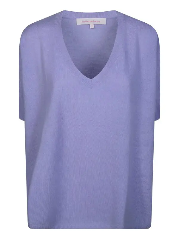 ABSOLUT CASHMERE. Absolut Cashmere Cashmere V-neck Mini Tee - Viola