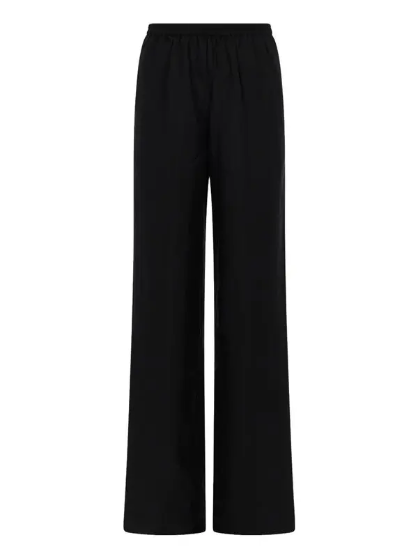 Loulou De Saison Alera Silk-twill Wide-leg Pants - Black