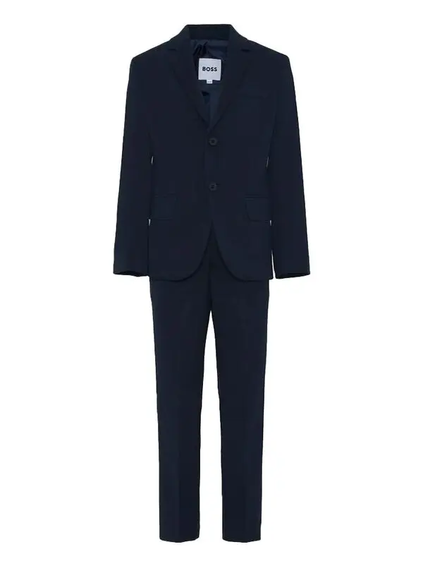 BOSS Boys' Tailored Suit Jacket And Pants Set - Blue
