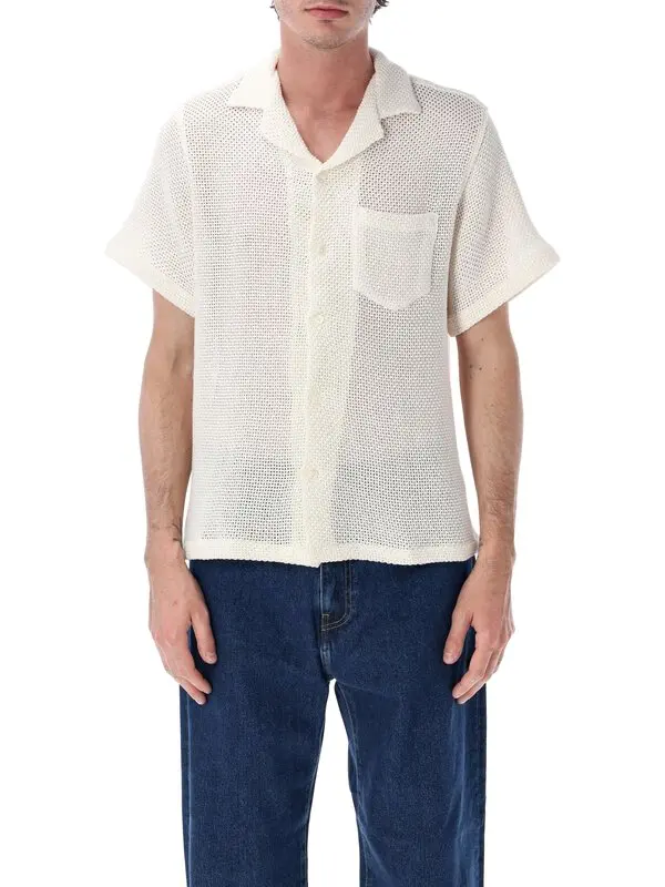 Portuguese Flannel Agora Mini Short Sleeve Shirt - White
