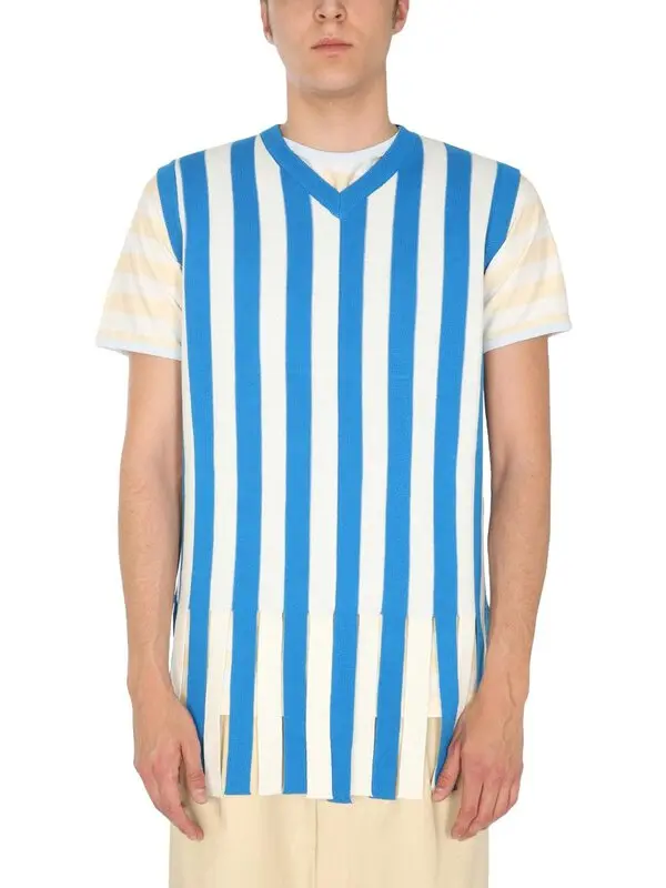 SUNNEI X ELEONORA BONUCCI Striped Cotton Sweater With Fringe Detail - Multicolour