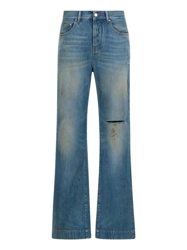 Amiri Distressed Wash Five-pocket Jeans - Blu