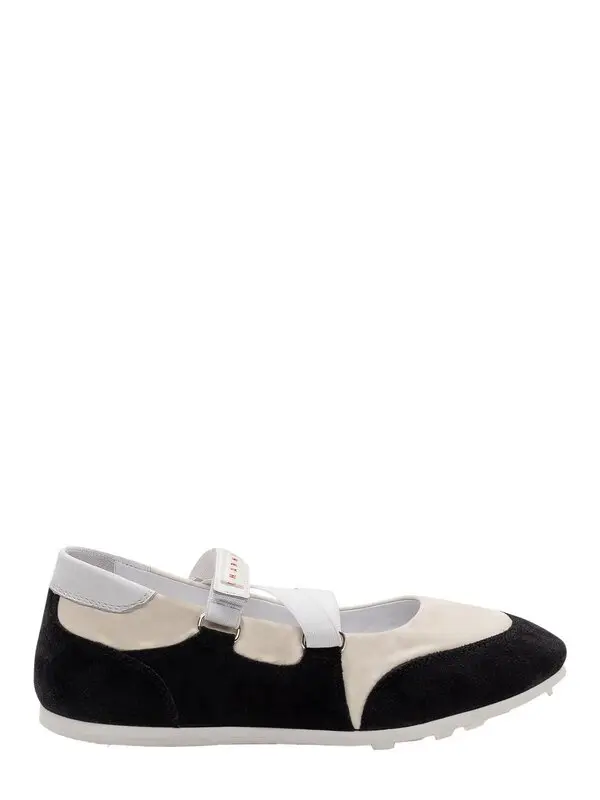 Marni Ballet Flats With Double Strap - Nero