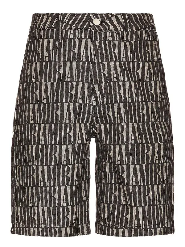 Amiri Jacquard Monogram Snap-off Mini Shorts - Black