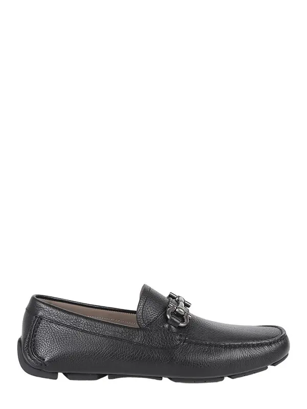 FERRAGAMO Calf Leather Loafers With Horsebit Detail - Nero