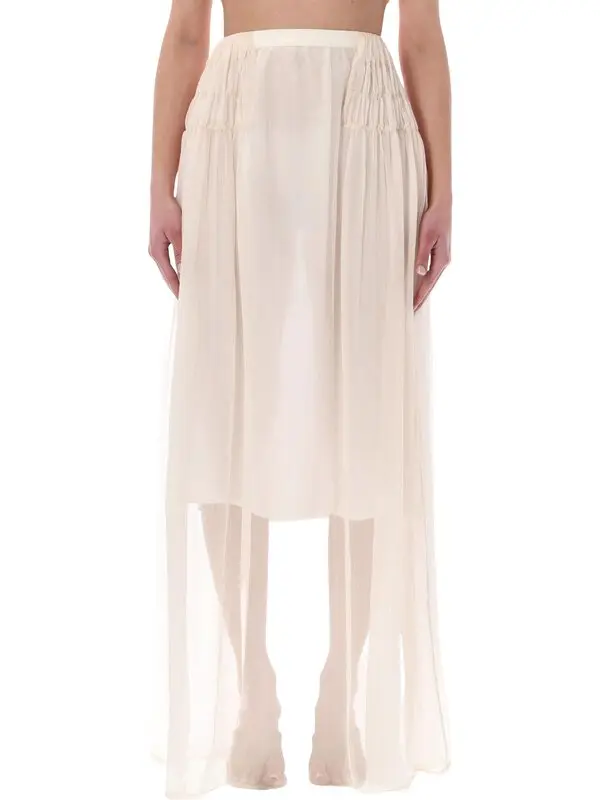 Dries Van Noten Sheer High-waist Maxi Skirt - Beige