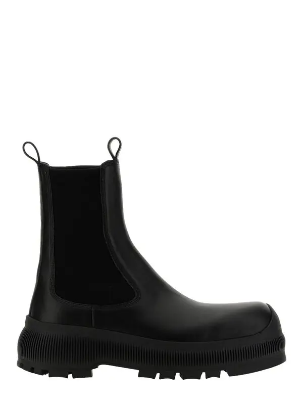 JIL SANDER Leather Chelsea Boots - Black