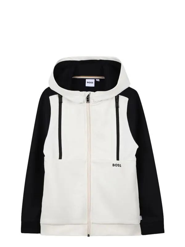 BOSS Zip-up Cardigan Set With Shorts - Black