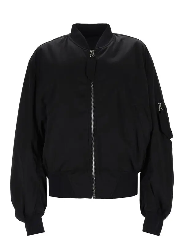 Attico Oversized Zip-up Bomber Jacket - Black