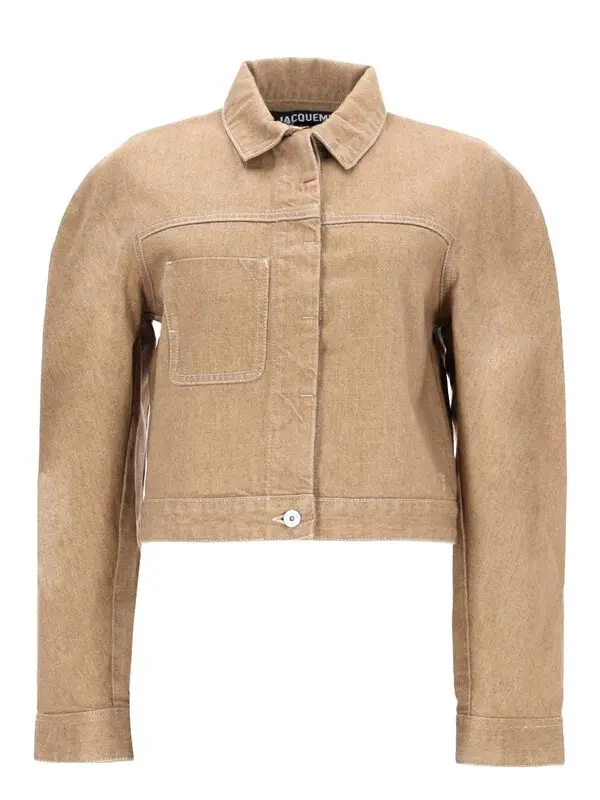 Jacquemus Cropped Cotton Shirt Jacket - Beige