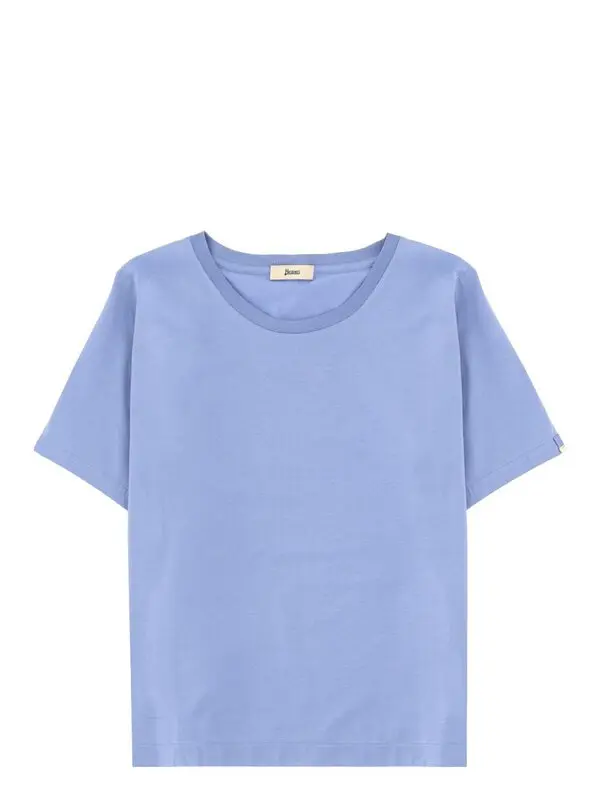 Herno Cotton-blend Crewneck T-shirt - Azure