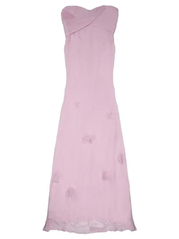 SELF-PORTRAIT Floral Embellished Strapless Mini Dress - Pink