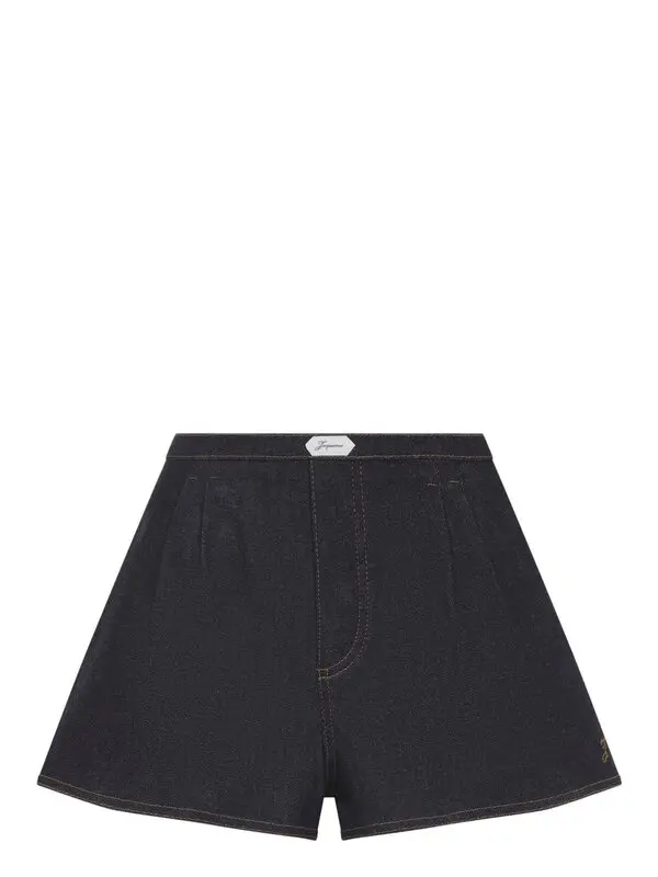 Jacquemus Logo Detailed Denim Shorts - Blue