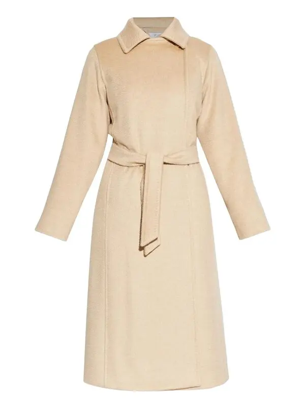 Max Mara Camel Wool Belted Jacket - Beige
