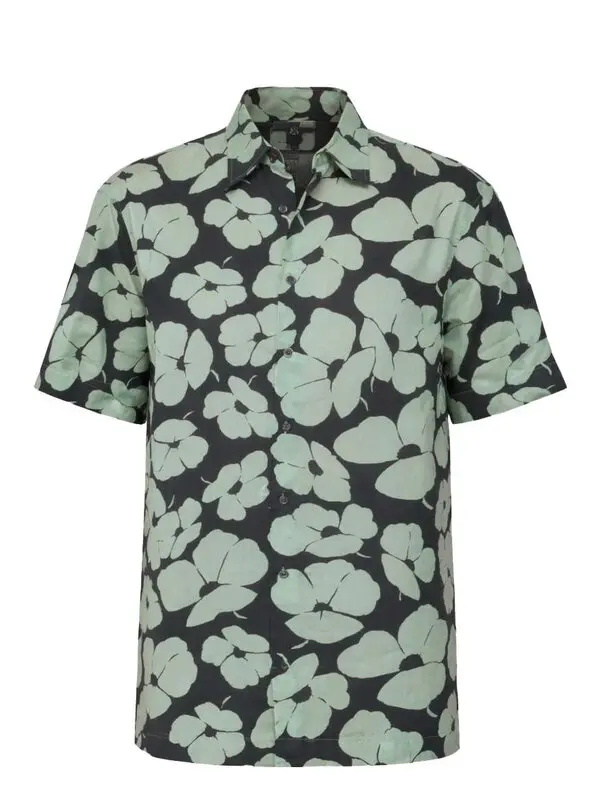 Dries Van Noten Short Sleeve Floral Button-up Shirt - Green