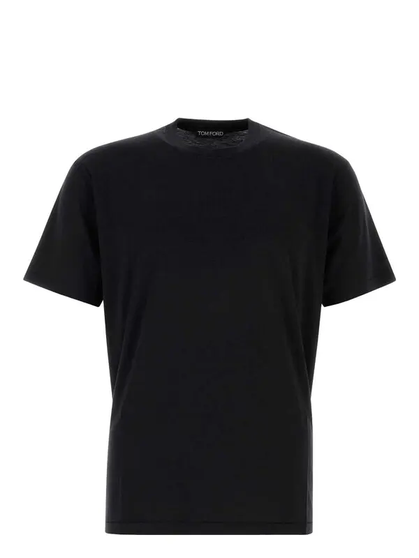 TOM FORD Lyocell Cotton Crew Neck T-shirt - Black