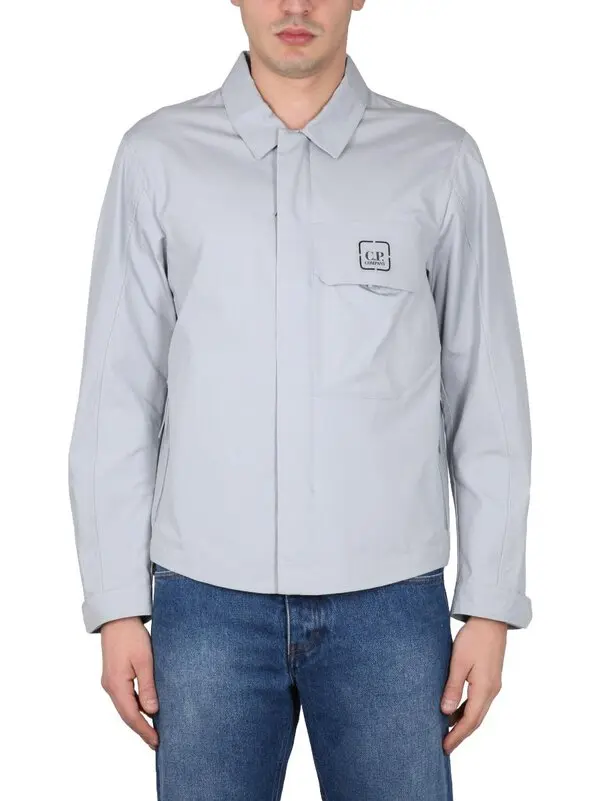 C.P. COMPANY Logo-print Shirt Jacket - Grey