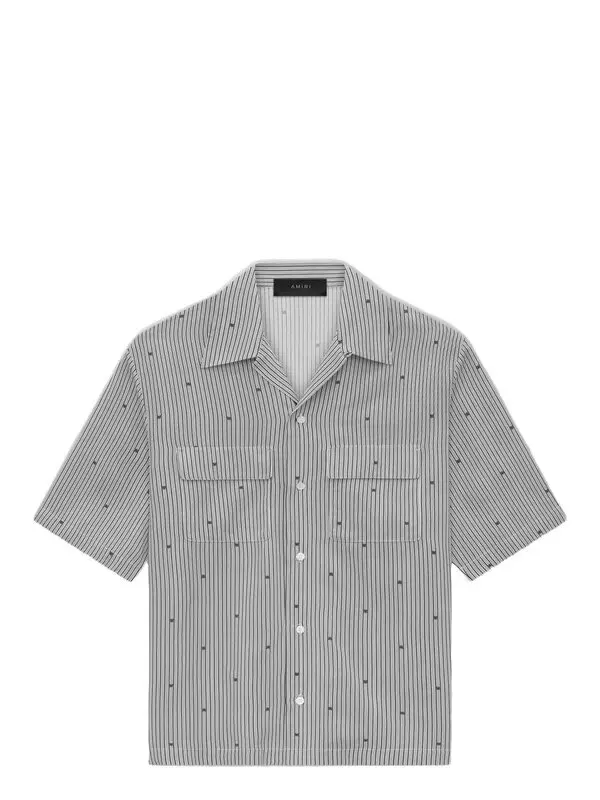 Amiri Mini Pinstripe Camp Shirt - Black