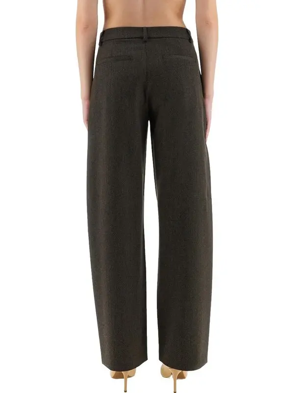 Moschino Wide-leg Wool Blend Trousers - Grey