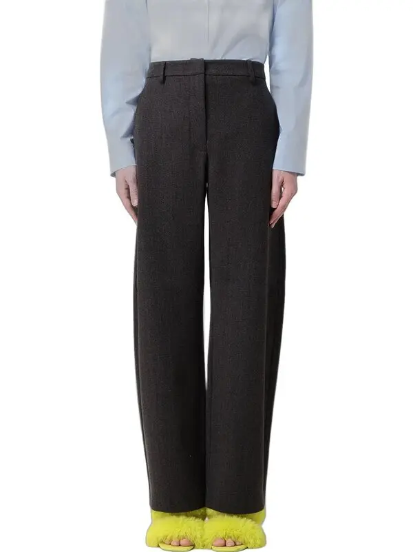 Moschino Wide-leg Wool Blend Trousers - Grey