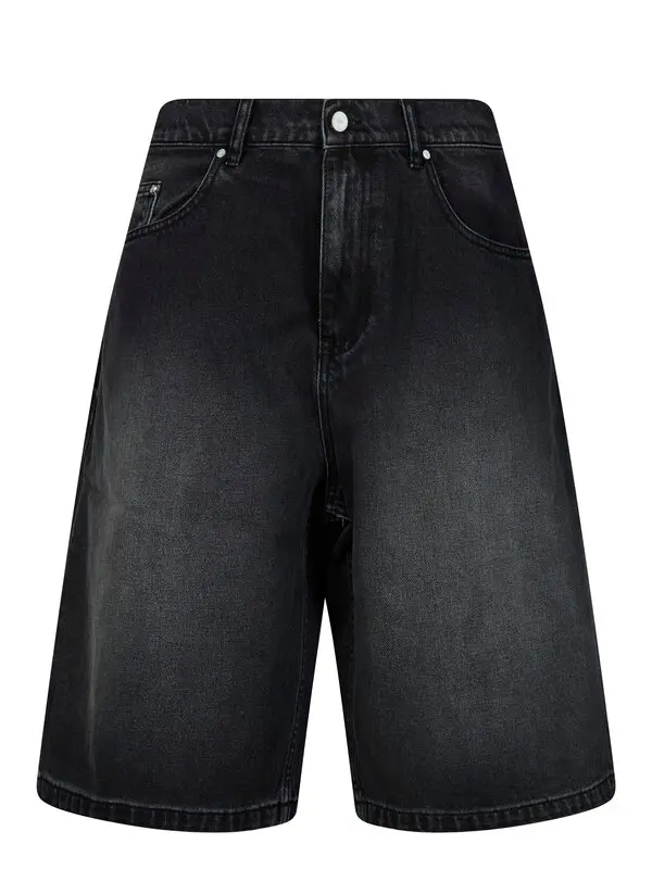 ARTE Round Pocket Denim Shorts - Nero