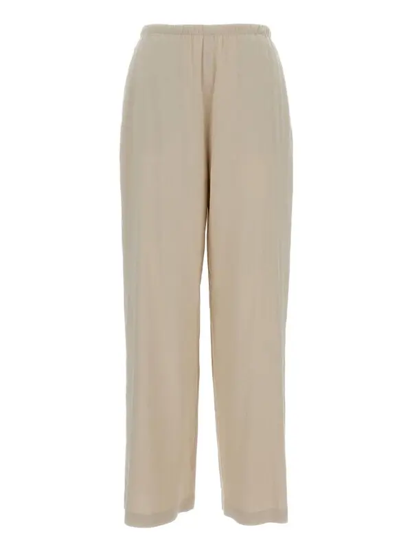 Max Mara Wide Leg Stretch Linen And Viscose Trousers - Beige