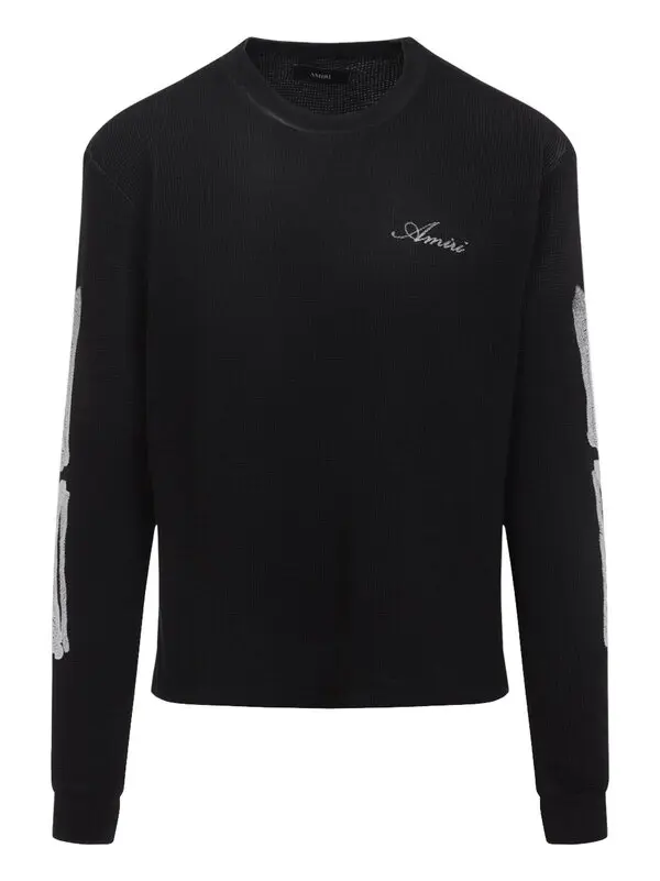 Amiri Bones Stacked Long Sleeve Tee - Black