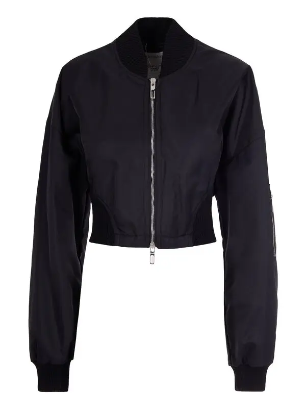 Sportmax Cropped Bomber Jacket - Black