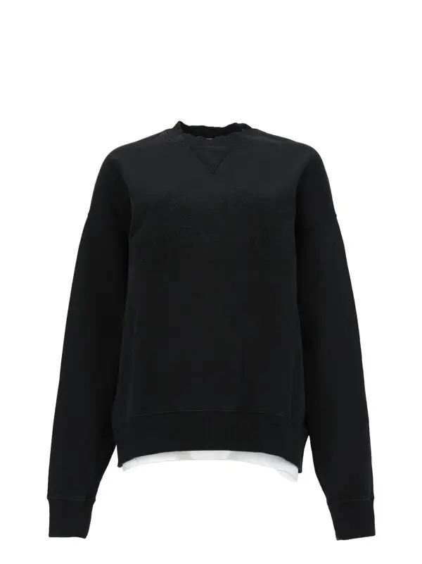 AMISH SUPPLIES Crewneck Sweatshirt With Debossed Detailing - Black