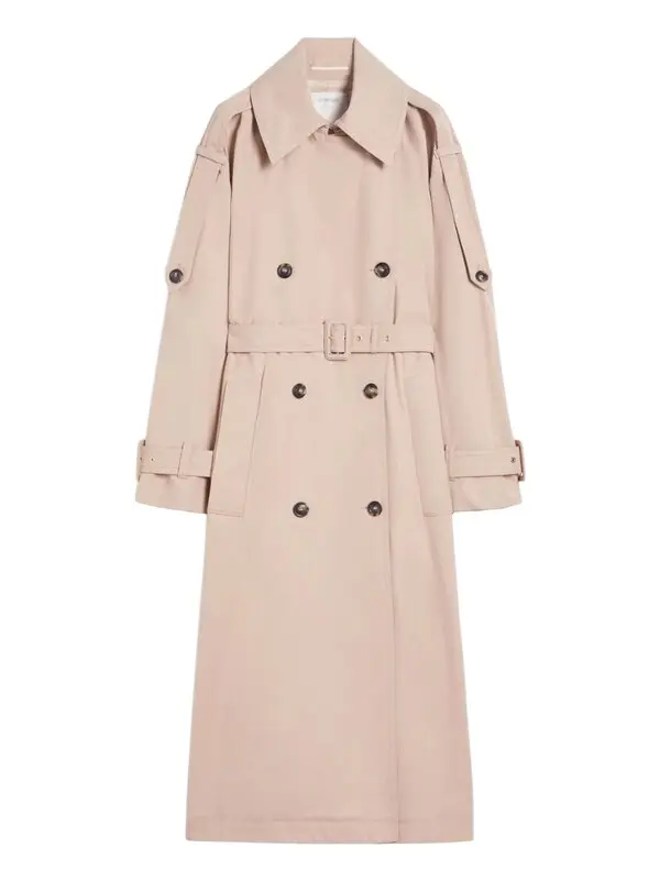 Sportmax Double-breasted Belted Jacket With Embellishments - Beige
