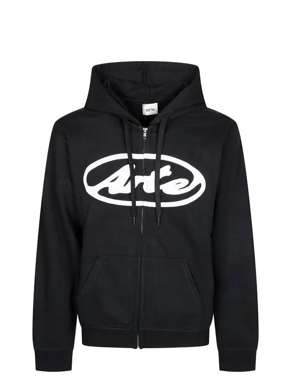 ARTE Circle Logo Zip Hoodie - Nero