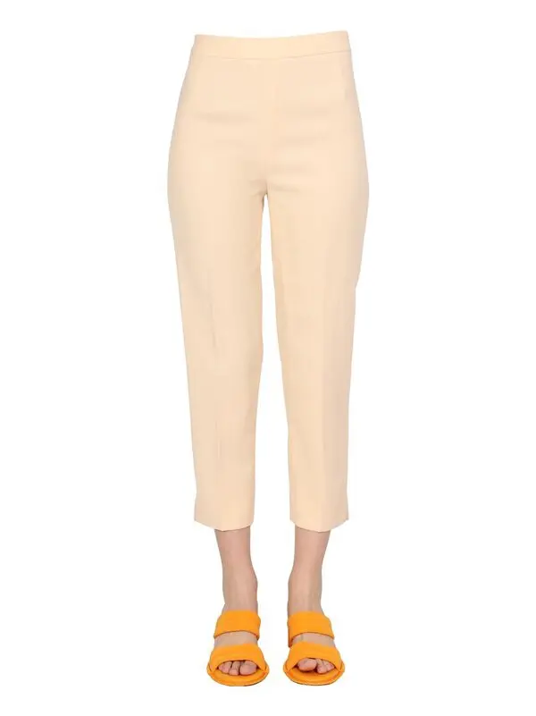 Moschino Cropped Cady Trousers - Ivory