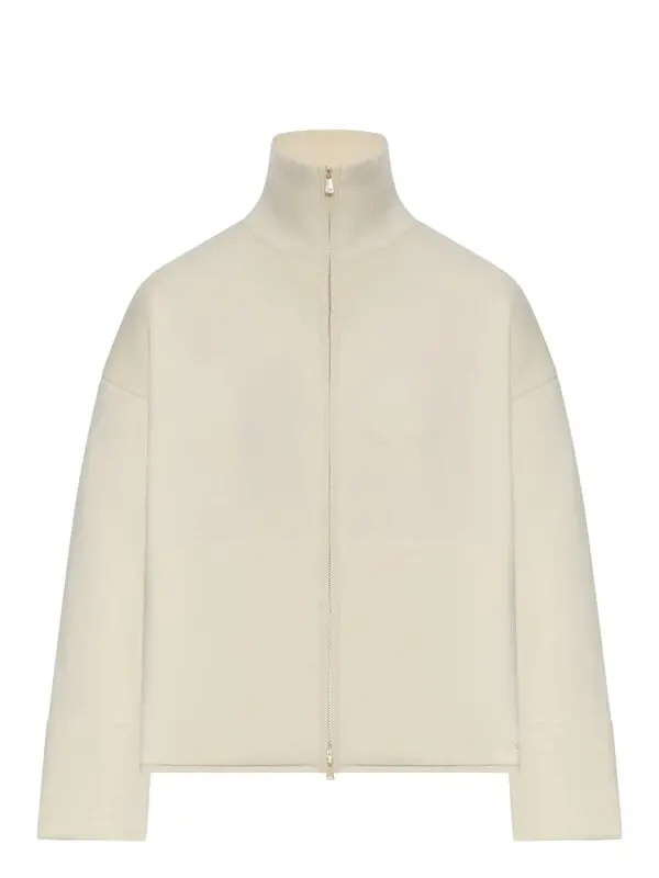 Max Mara Full-zip Cardigan With Embroidered Logo And Front Pockets - Beige