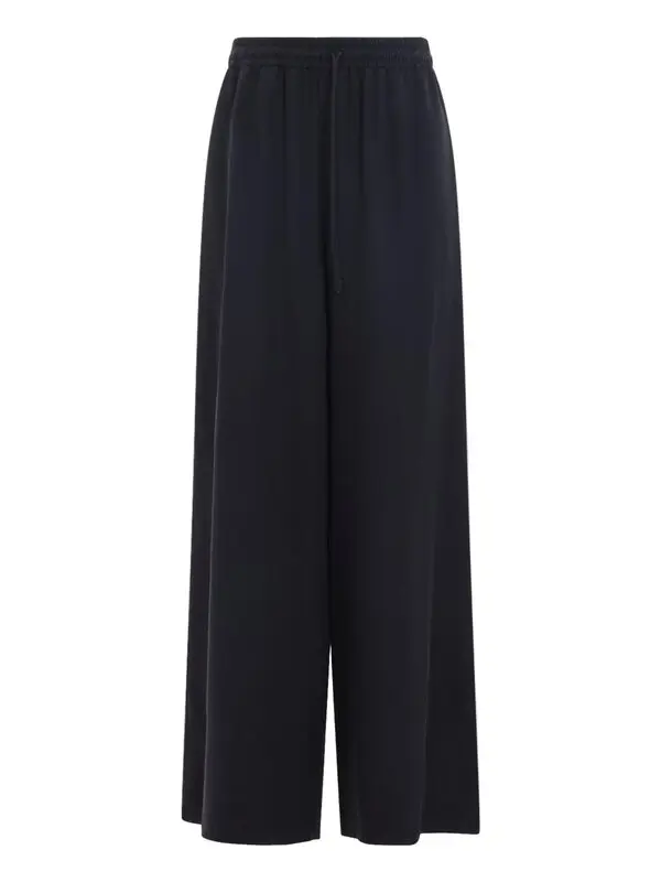 Max Mara Wide-leg Silk Trousers - Black