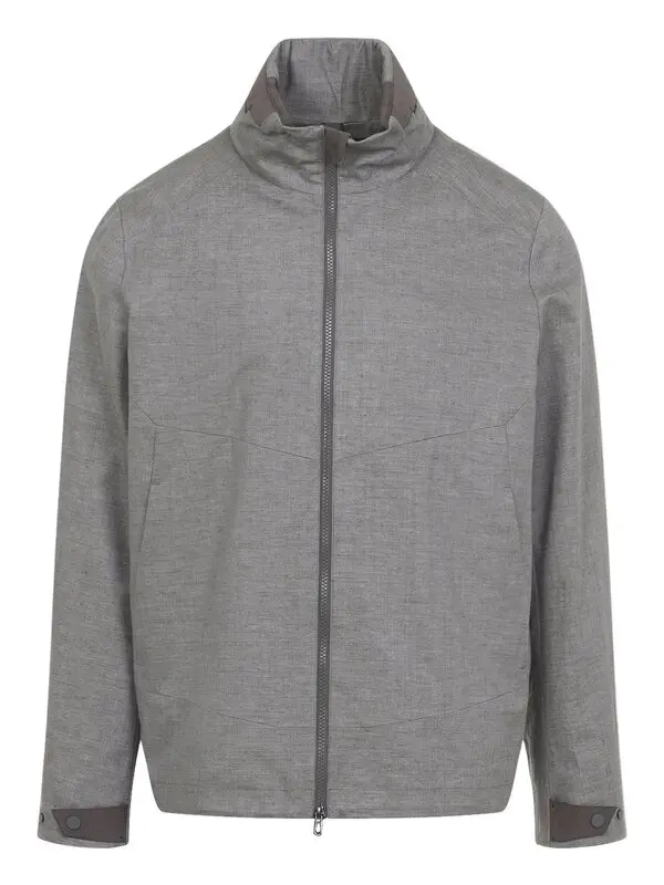 Sease Laminated Linen Zip-up Jacket - Blue