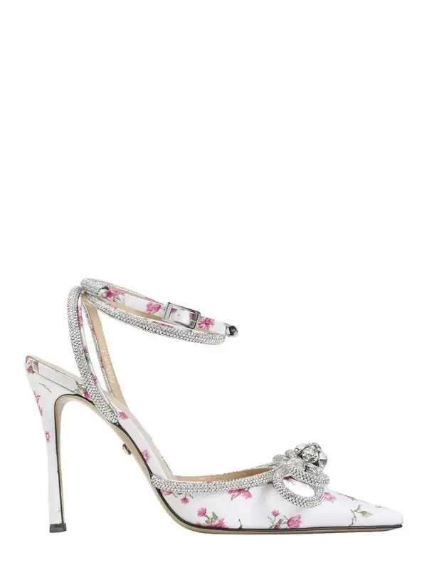 Mach & Mach Floral Satin Embellished High Heel Pumps - Metallic