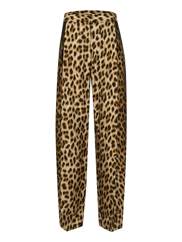 Sportmax Leopard Print High-waist Tapered Leg Trousers - Cammello