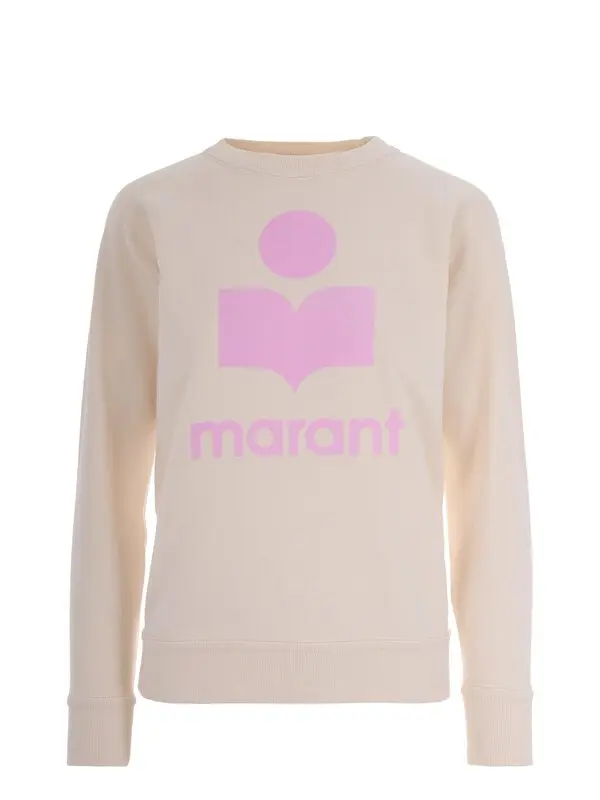 MARANT ETOILE Logo Sweatshirt - Ecru/pink