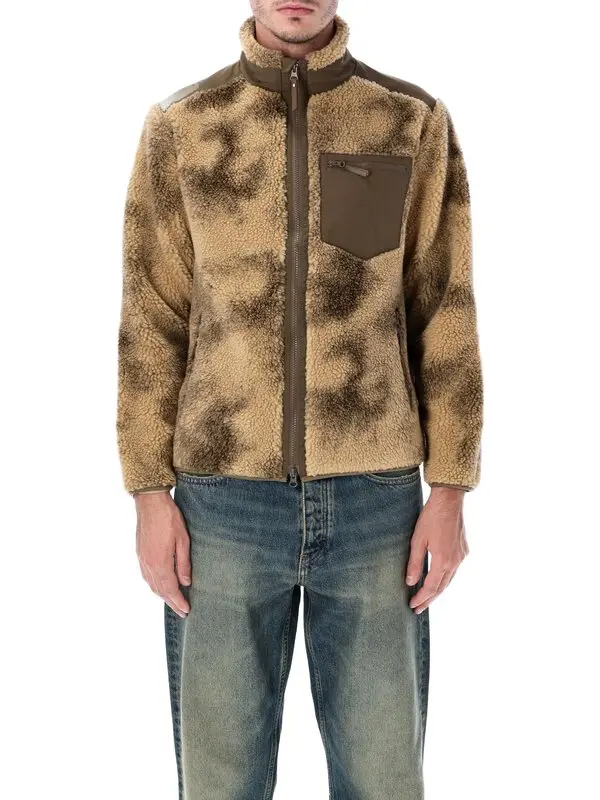 CORRIDOR Deep Pile Fleece Zip Jacket - Beige