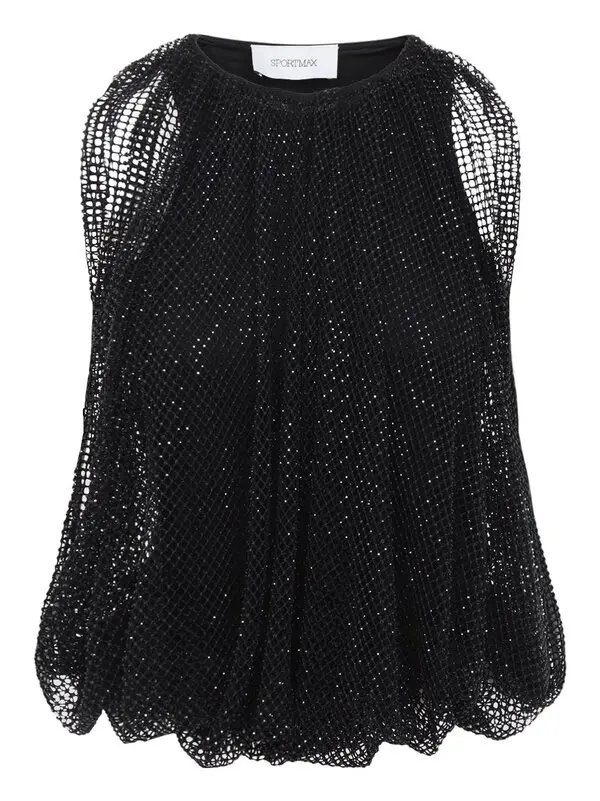 Sportmax Sparkling Strass Mini Top - Black