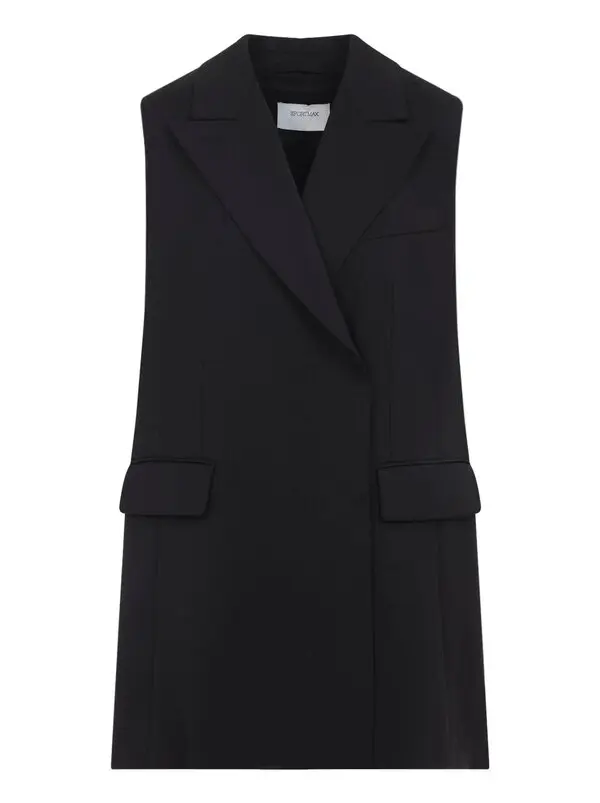 Sportmax Sleeveless Blazer With Notched Lapel - Black