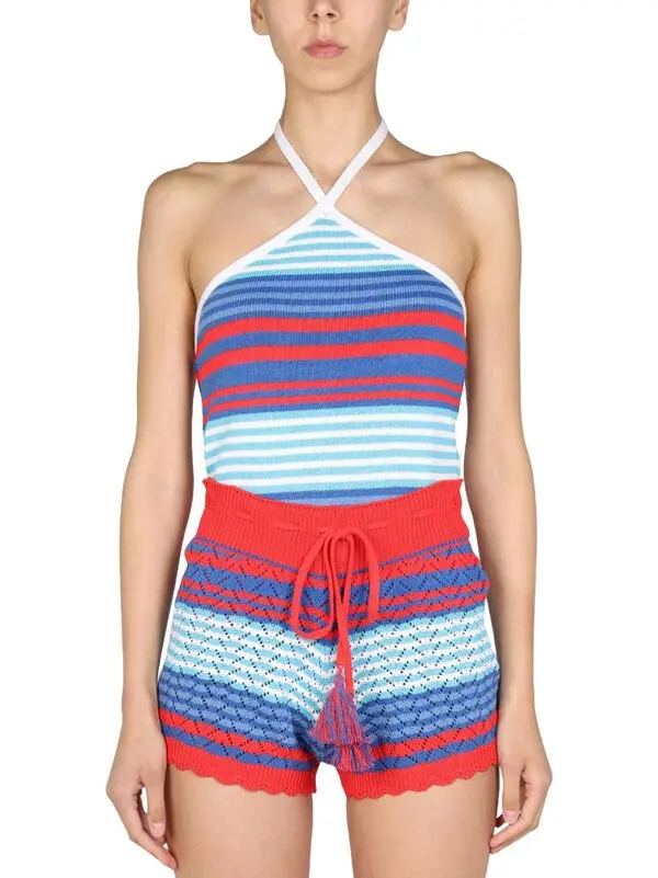 GALLO Striped Halter Neck Top - Multicolour