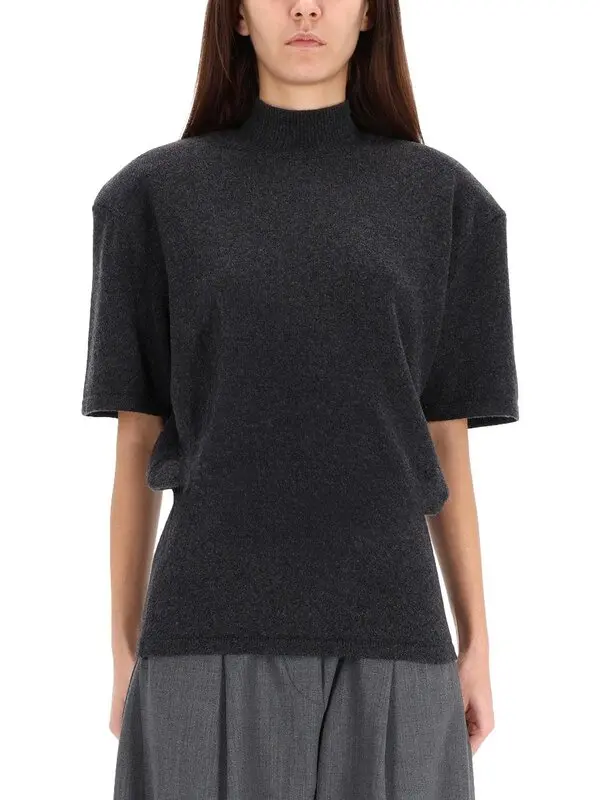 Jacquemus Wool-cashmere Mock Neck Sweater - Grey