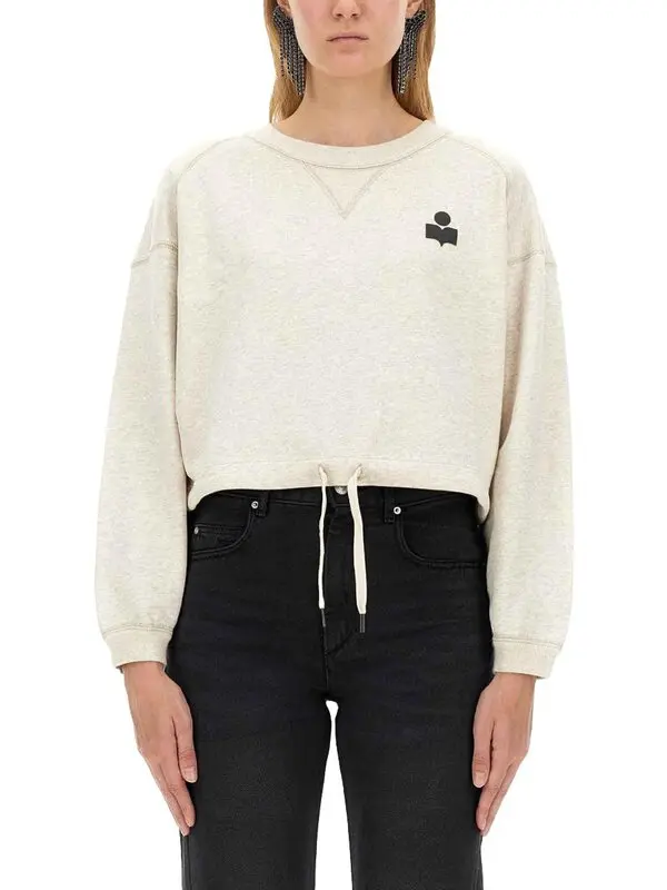 MARANT ETOILE Margo Cropped Sweatshirt - Beige