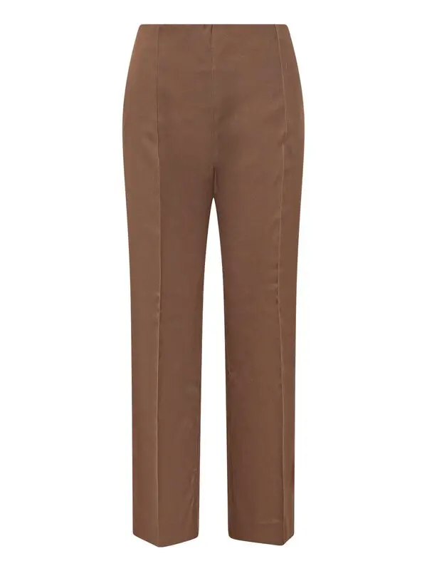 Alberta Ferretti Elegant Straight-leg Trousers With Front Stitching - Marrone