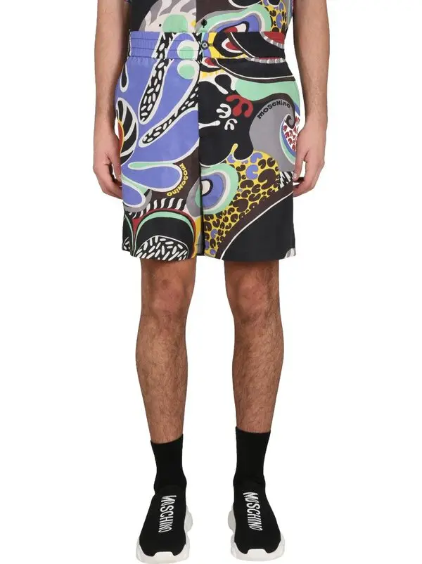 Moschino Psychedelic Print Silk Bermuda Shorts - Multicolour