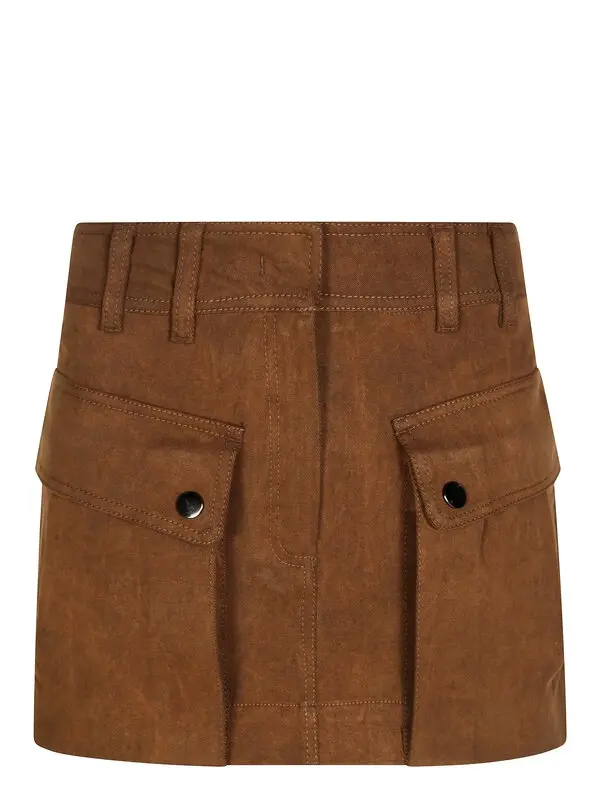 Andamane Pocket-detail Mini Skirt - Marrone