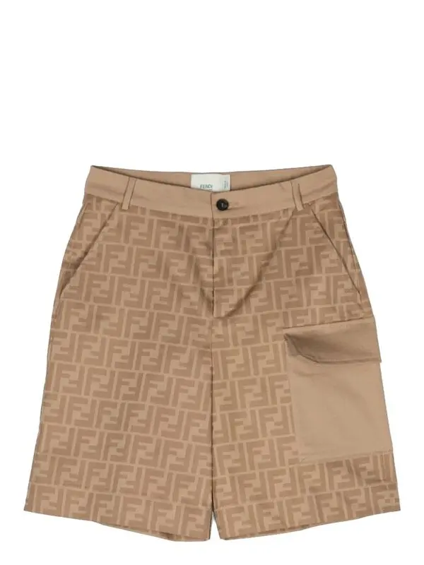 Fendi Monogram Cargo Shorts - Beige
